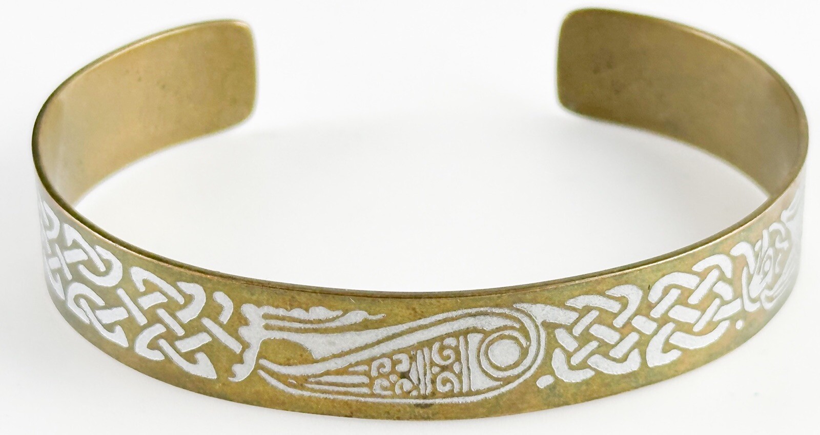 Vintage Brass Viking Norse Celtic Design Bangle Brace… - Gem