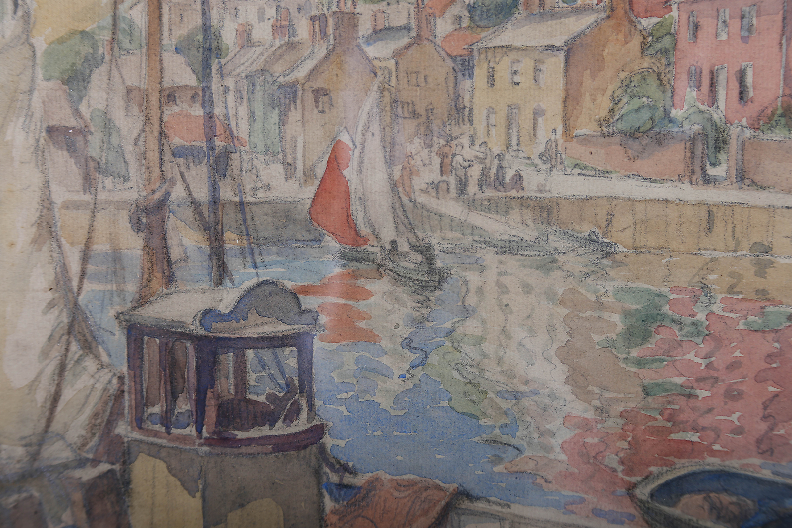 Mid 20th Century Watercolour - The Cornish Harbour | eBay