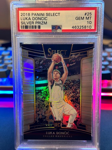2018 Panini Select #25 Luka Doncic Silver Prizm Concourse Rookie PSA 10 ...