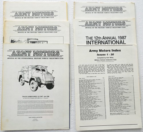 Lot 5 ARMY MOTORS #36/37/38/39/42 + Index 1 - 30 - Military Vehicles ...