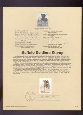 #2818 29c Buffalo Soldiers Stamp USPS #9409 Souvenir Page | eBay