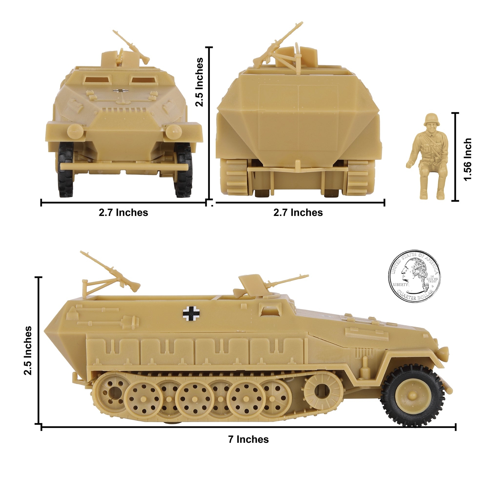 BMC CTS WW2 German Hanomag Halftrack Classic Toy Soldier Plastic Armor ...