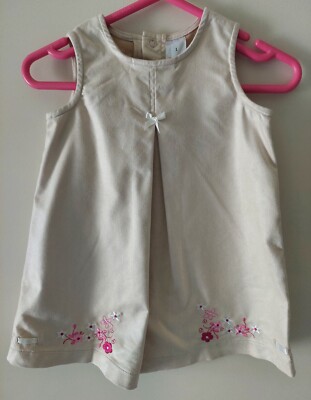 Target - Beige dress with pink floral embroidery - Size 1 | eBay Australia