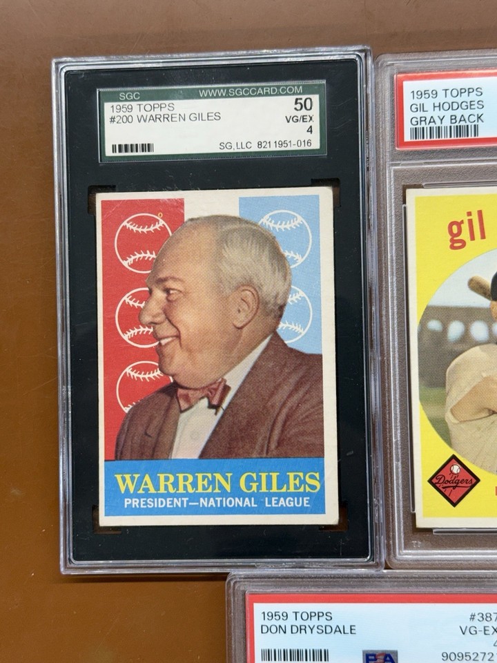 1959 Topps #200 270 435 465 387 Don Drysdale Hobbs Robinson Giles + Lot ...