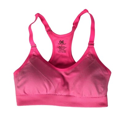 Athletic Essentials Womens Sports Bra Size M Pink Racerback Removable ...