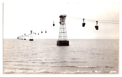 RPPC Aerial Dock for Loading Gypsum, Lake Huron, Alabaster, MI Postcard ...
