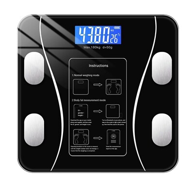 Digital Body Weight Scale Backlit Display High Precision Bluetooth ...