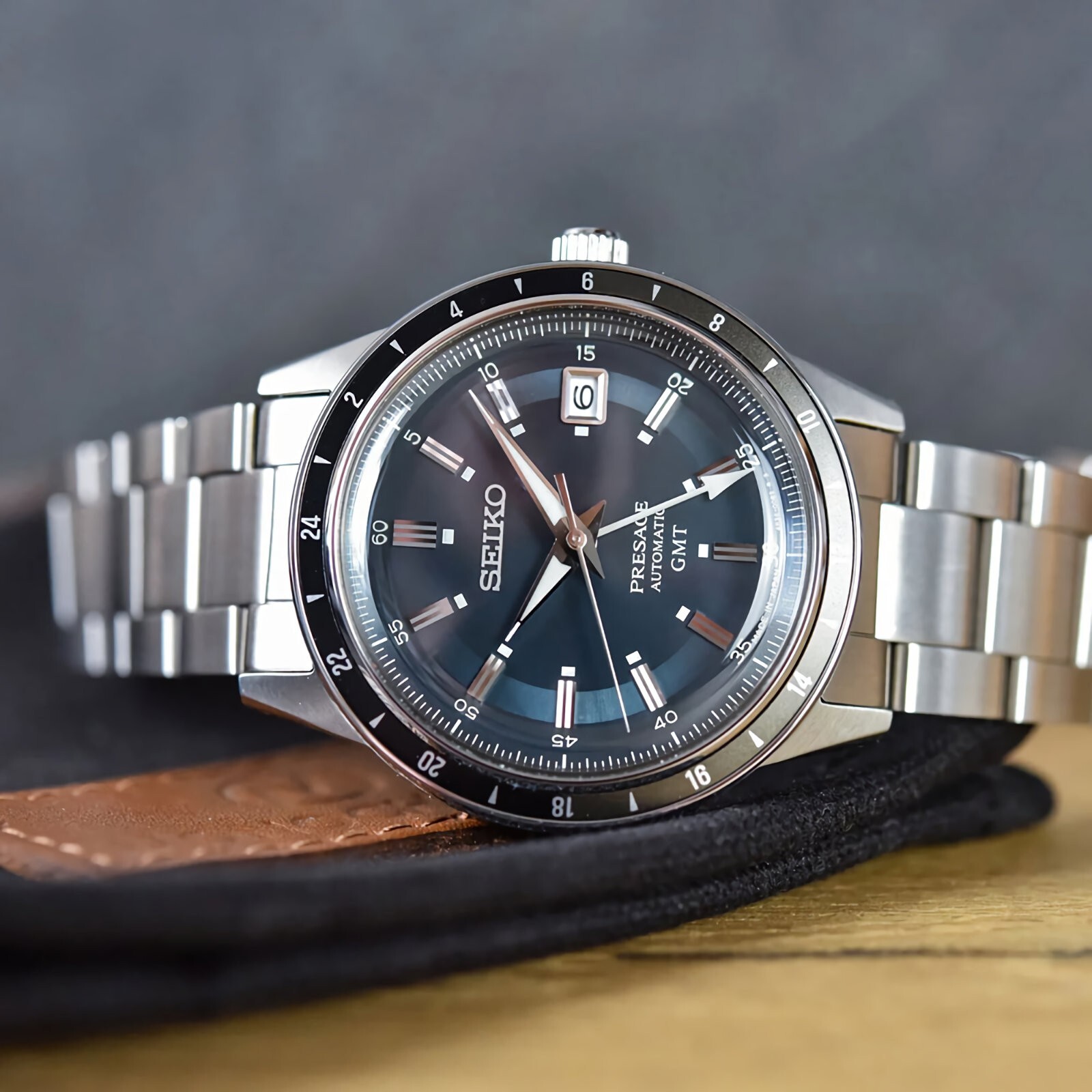 SEIKO Presage Style 60’s SSK009J1 Automatic GMT Blue and Gray Dial ...
