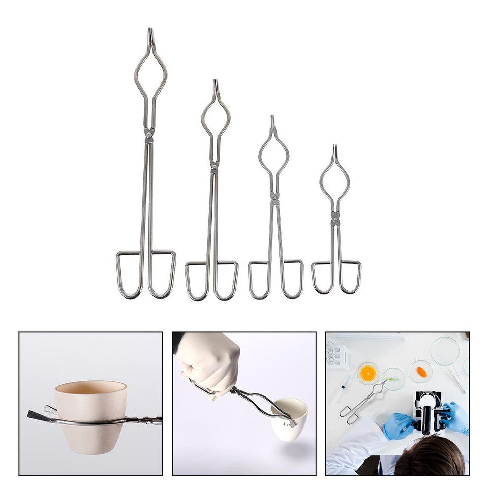 4pcs Crucible Tongs Stainless Steel Crucible Beaker Clamp Laboratory ...