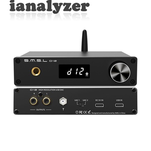 SMSL D12 Bluetooth DAC USB DAC Audio Decoder AK4493S DSD512 for XMOS ...