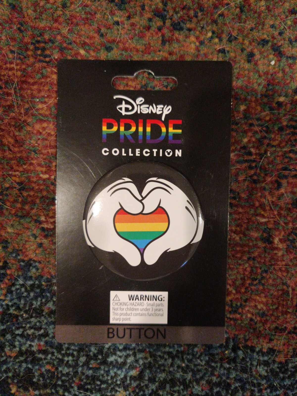 Disney Mickey Mouse Pride Rainbow Heart Button Pin | eBay