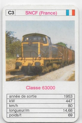 Carte N°C3 - SNCF Classe 63000 (France) | eBay