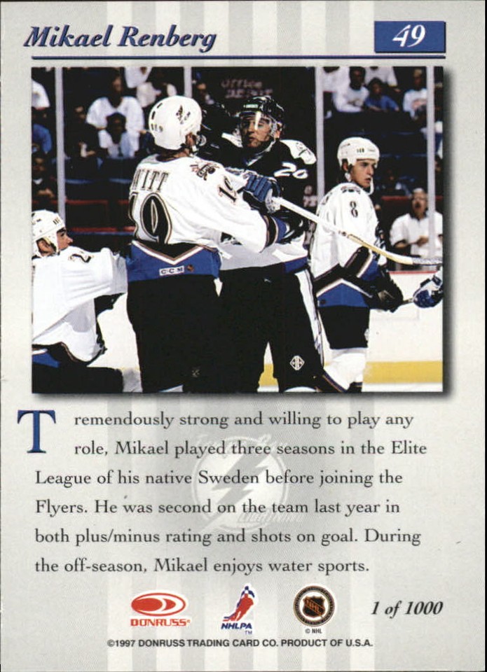 1997-98 Studio Press Proofs Silver #49 Mikael Renberg /1000 - NM-MT | eBay