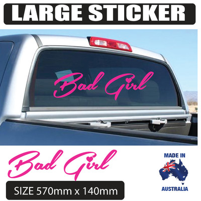 Bad Girl car sticker for window or vehicle , large in hot pink or other ...