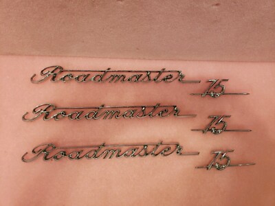 1957 Buick Emblem Script Set Roadmaster 75 Door Quarter Panel Trunk | eBay