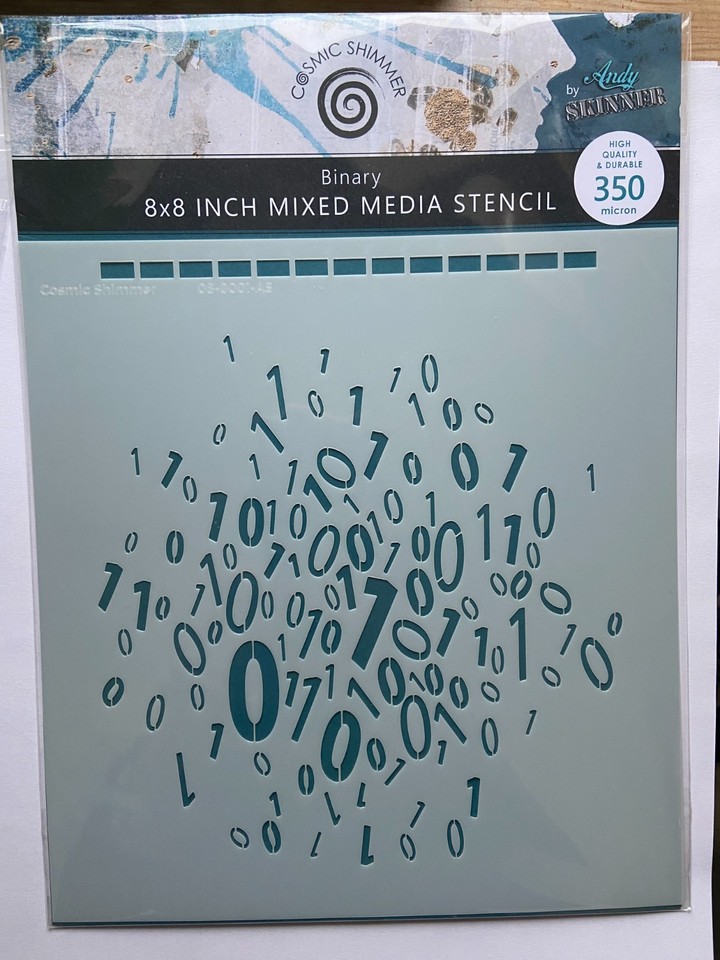 2 X 8X8 COSMIC SHIMMER ANDY SKINNER STENCILS - BINARY & PEBBLE MOSAIC ...