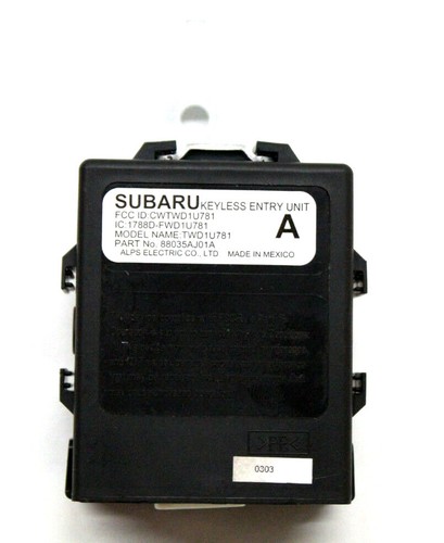 2013 SUBARU LAGACY KEYLESS CONTROL ENTRY RECEIVER 88035 AJ01A OEM 11 13 ...