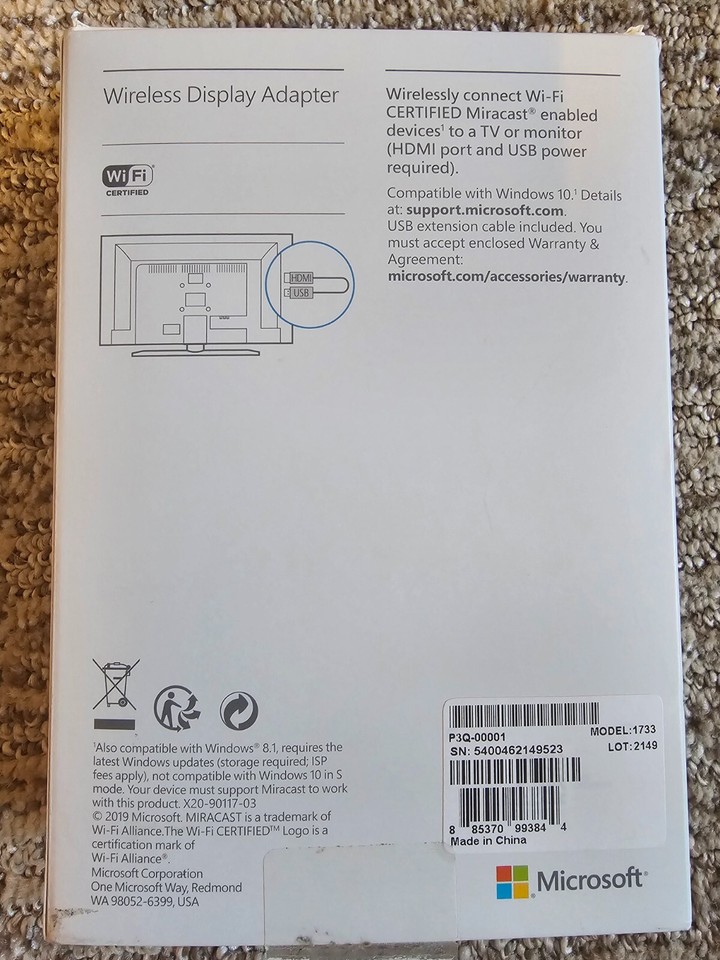 Microsoft Wireless Display Adapter v2 Model 1733 - USA ship | eBay