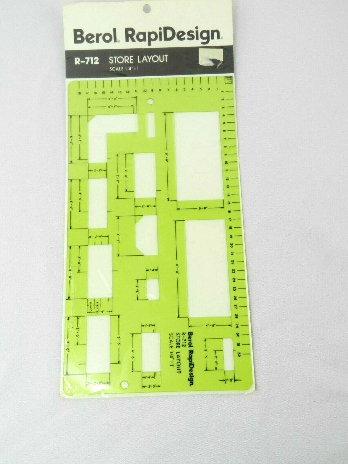 Berol Rapidesign Template Layout 1/4" Scale R-712 Design for sale ...