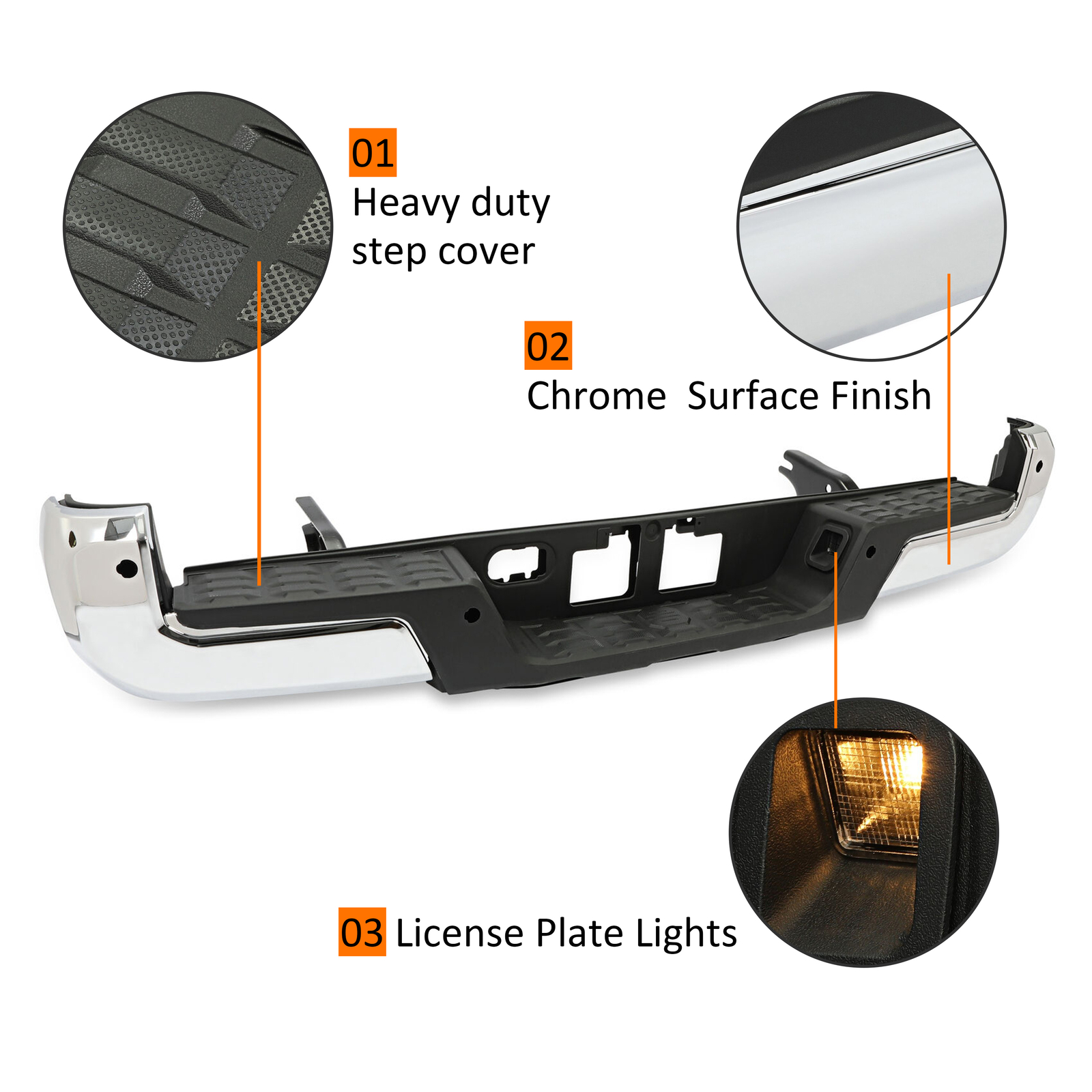 Chrome Rear Step Bumper For Toyota Tacoma 2016-2023 With Parking Aid ...