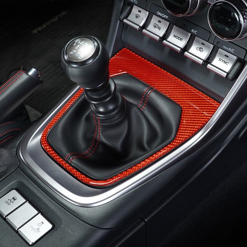 For Subaru BRZ GR86 2022-2024 Red Real Carbon Fiber Console Gear Shift ...