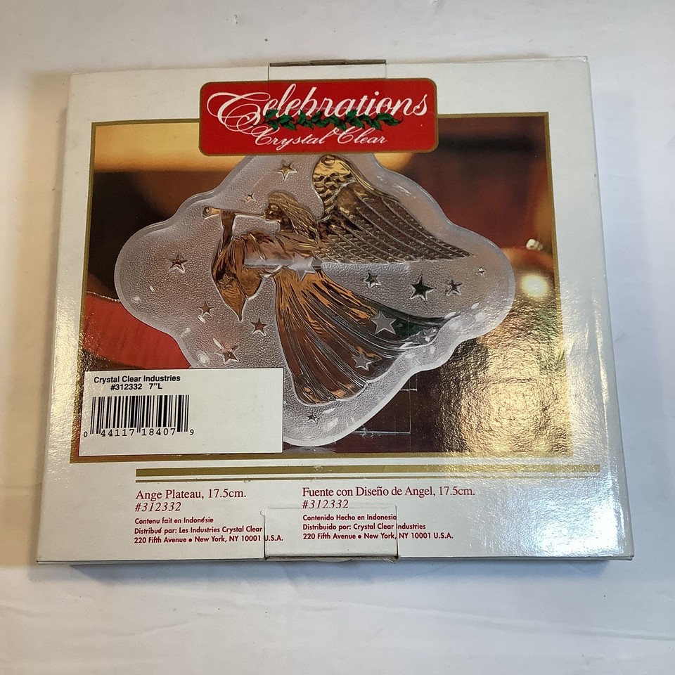 New "CELEBRATIONS" Crystal Clear 7" TRUMPETING ANGEL PLATE #312332 ...