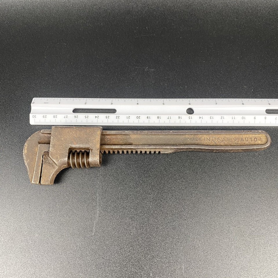 Vintage 9" Monkey Wrench Style Adjustable Wrench | eBay
