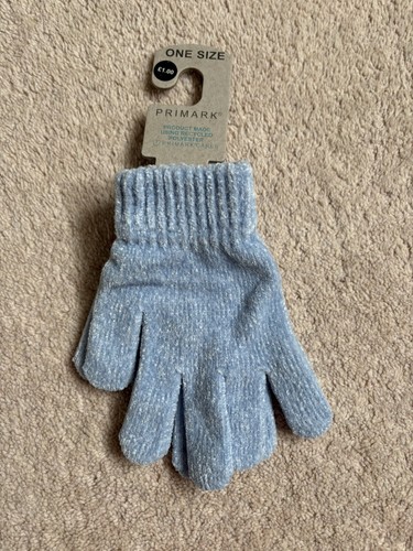 Primark Blue Fluffy Gloves | eBay UK