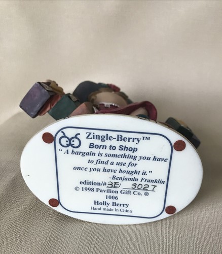 1998 Pavilion Gift Co. Zingle-Berry Born to Shop Holly Berry 3E/3027 ...