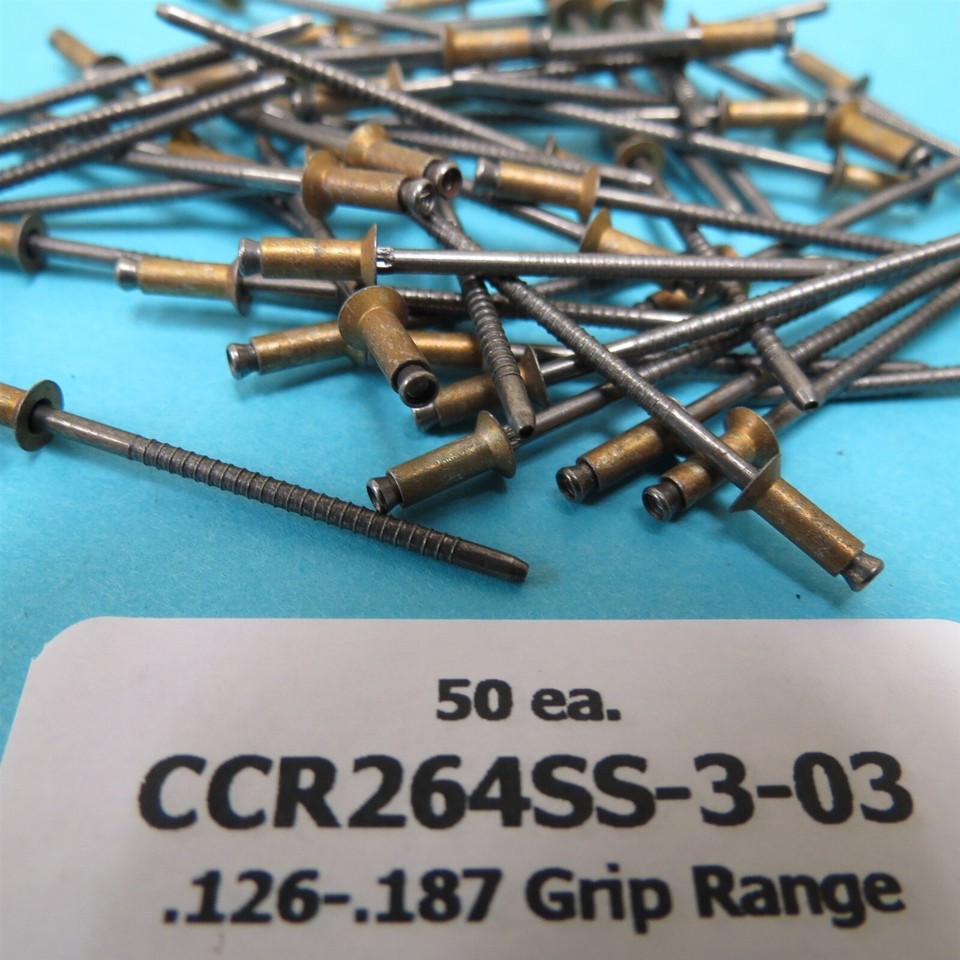 CCR264SS3-03 (50 ea) Cherry Aircraft Anchor Nut Plate Rivets .126-.187 ...