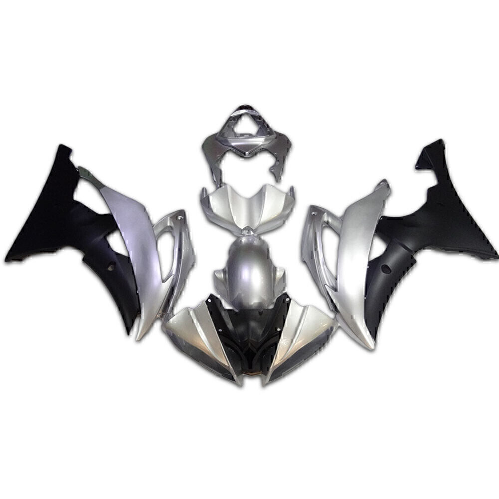 PL Injection Fairing Kit Silver Black Fit for YAMAHA 2008-2016 YZF R6 ...