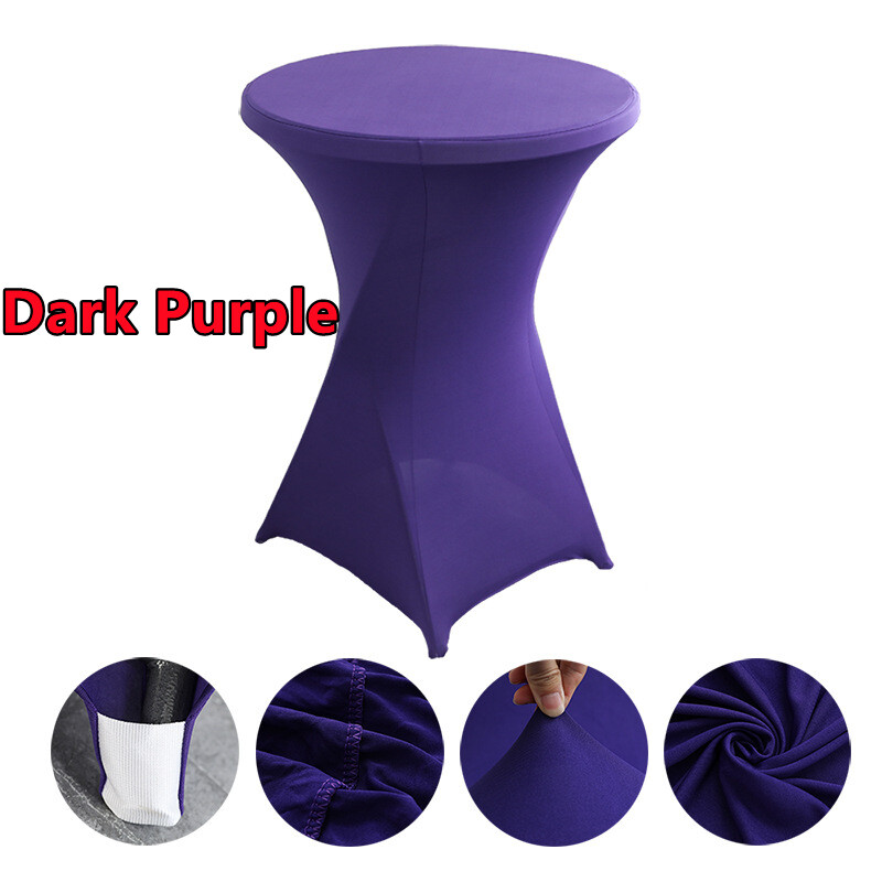 60/80cm Stretch Cocktail Round Table Cloth Cover Bar Spandex Wedding ...