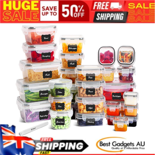68 Pack Food Storage Containers Set, Plastic Tupperware Containers With ...