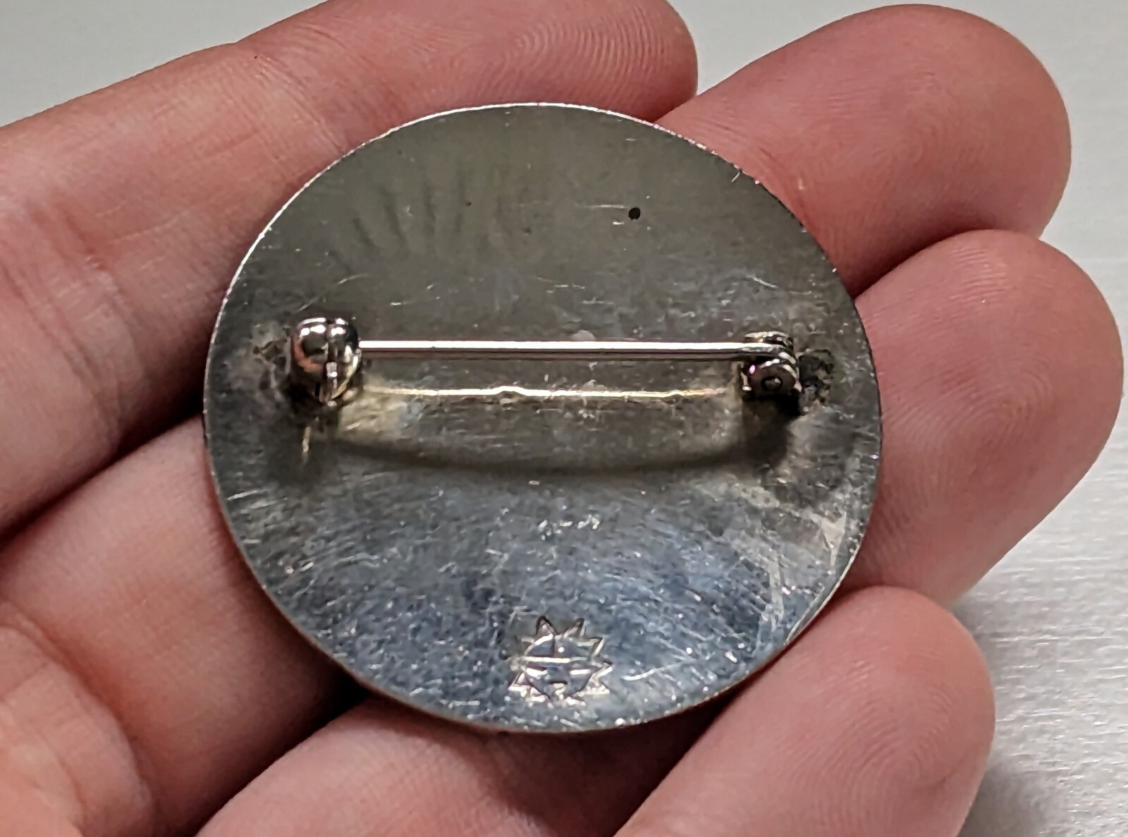 Vintage Hopi Silver Pin Brooch Silvercraft Guild Mark - Gem