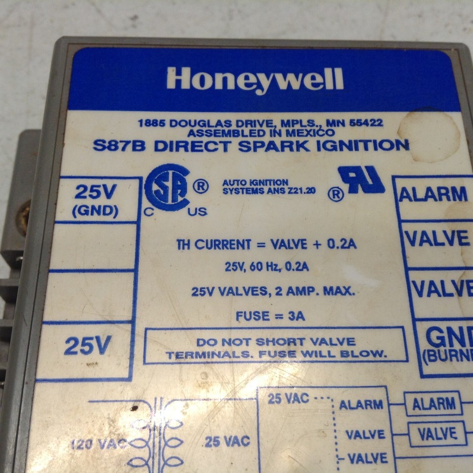 Honeywell S87B1008 Direct Spark Ignition Control, 25V | eBay