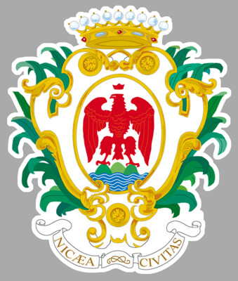 VILLE DE NICE FRANCE ARMOIRIES BLASON ARMES LOGO AUTOCOLLANT STICKER ...