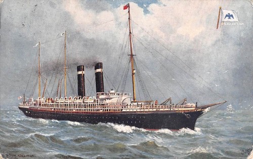 SS PHILADELPHIA AT SEA~ AMERICAN SHIP LINE, ARTIST IMAGE, TUCK PUB ...