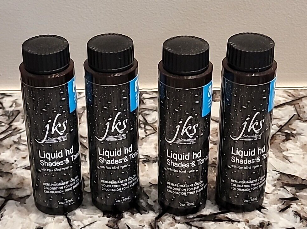 LOT OF 4 - JKS Liquid HD Demi Permanent Hair Color 8N - Light Blonde | eBay
