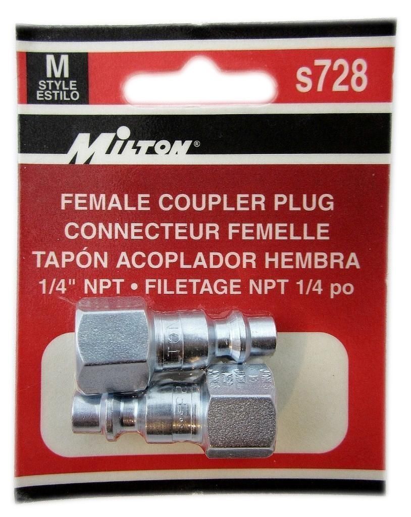 MILTON S728 1/4" NPT FEMALE M STYLE AIR LINE HOSE COUPLER | eBay