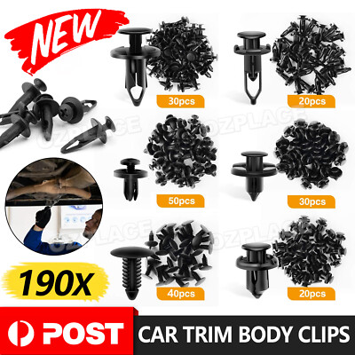 190Pcs Car Body Trim Clips Fastener Rivet Retainer Bumper Panel Push ...