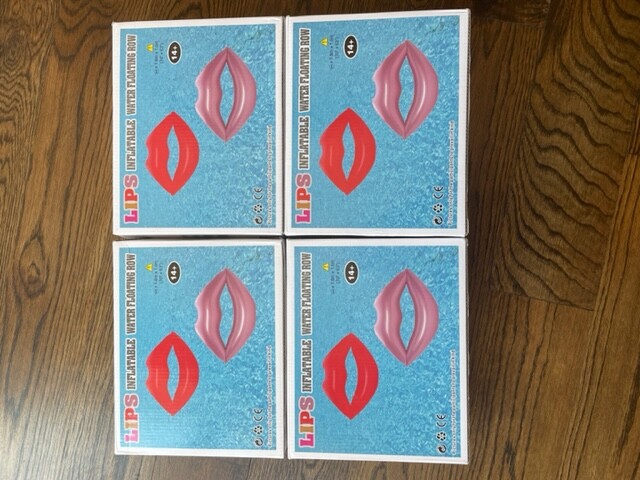 Giant red lip inflatable pool floatie water raft swimming toy outdoor ...