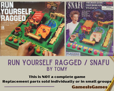 Board Game Parts: RUN YOURSELF RAGGED / SNAFU Tomy, replacement pieces ...