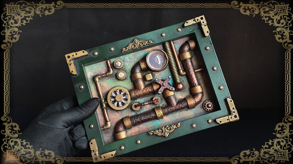 Handmade Steampunk Box Frame cosplay retro accessory LARP - SEE VIDEO ...