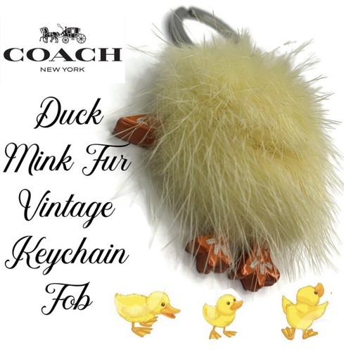 Coach Vintage Fur Fuzzy Yellow Duck Keychain Keyring … - Gem