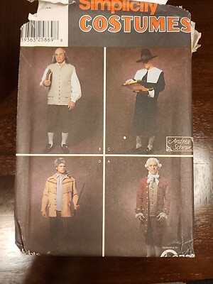 Sewing Pattern Simplicity Costume Cosplay 5958 Colonial Davey crockett ...
