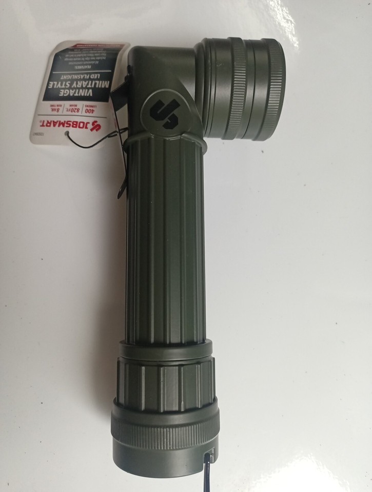 JobSmart Green Aluminum Vintage Military Flashlight | eBay