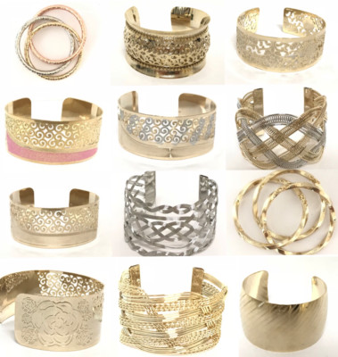 Women's Cuff Bangle Plated Gold Bracelet Trendy Jewelry Exquisite ...