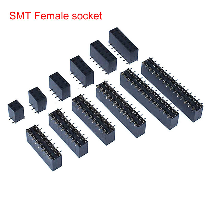 2.54mm Female Socket/Male Pin Header Connector 2x2/3/4/5/6/7/8/10/20 ...