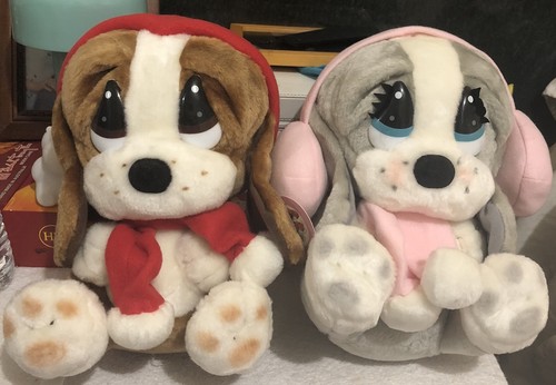 Sad Sam And Honey Winter Couple Plush Basset Hound Dog Puppy Vintage ...