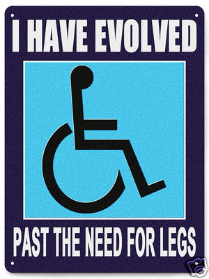 DISABLED metal sign WHEELCHAIR INSPERATIONAL humor funny office home ...
